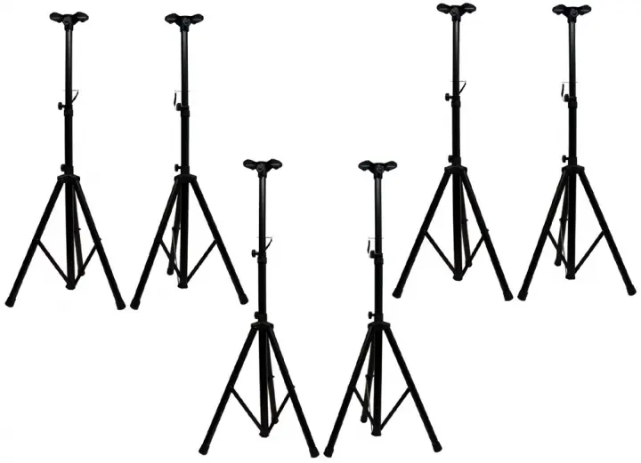 (6) Pro Audio DJ Heavy Duty Tripod Speaker Stands with Speaker Pole ...