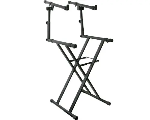 Odyssey Cases LTBXS2 DJ X-Stand Heavy Duty Dual Tier Folding Stand