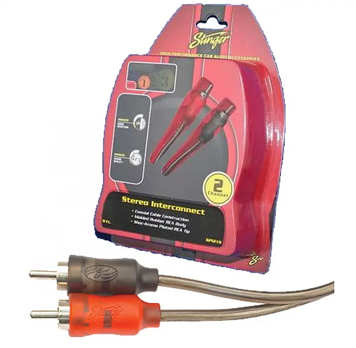 Stinger SPI219 Car Audio PRO 1 Amp 2 Channel 9 Ft RCA Cable