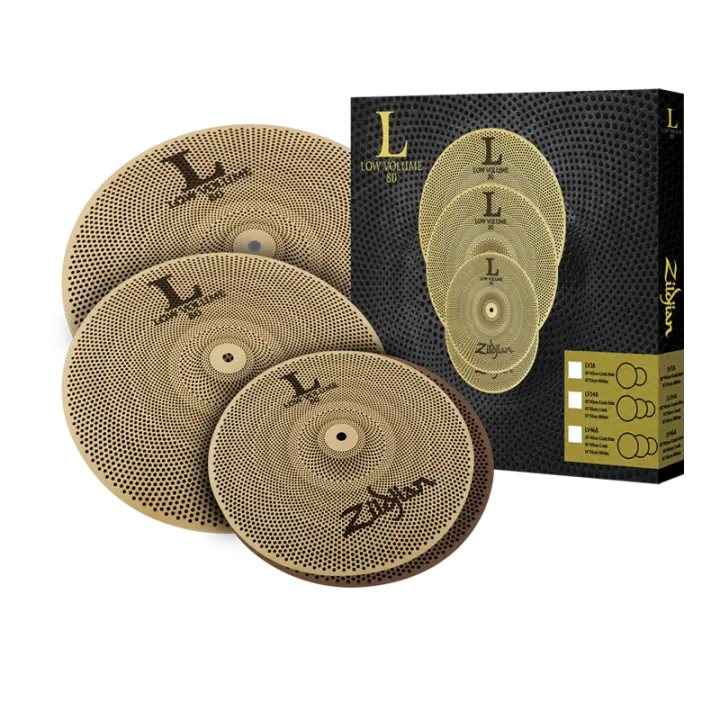 Zildjian LV468 L80 Series Low Volume Cymbal Set w/ 14" Hi-Hat Pair, 16" Crash & 18" Crash-Ride ...