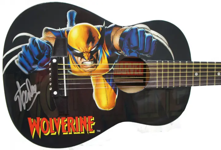 Peavey Marvel X-Men Wolverine Graphic 1/2 Size Acoustic Guitar Signed ...