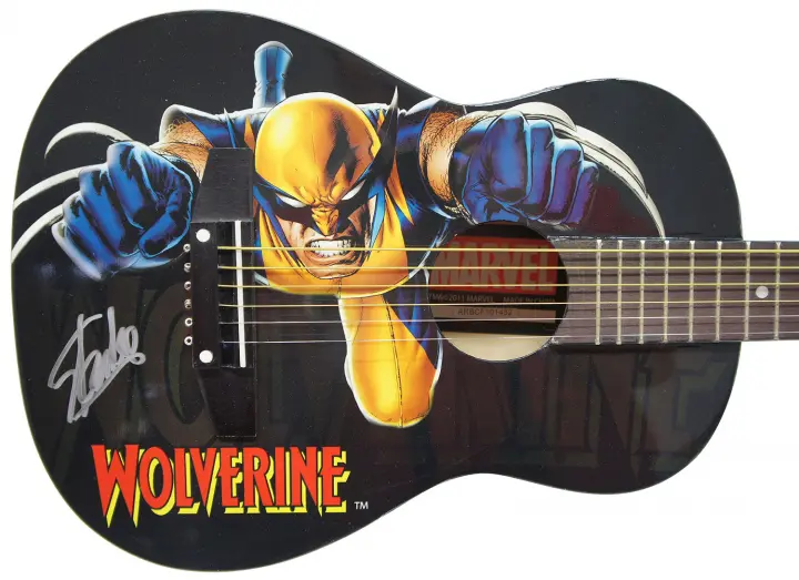 Peavey Marvel X-Men Wolverine Graphic 1/2 Size Acoustic Guitar Signed ...