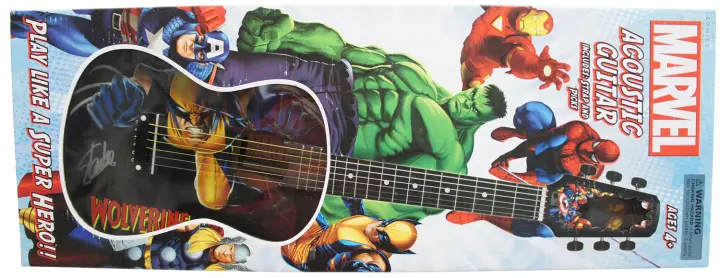 Peavey Marvel X-Men Wolverine Graphic 1/2 Size Acoustic Guitar Signed ...