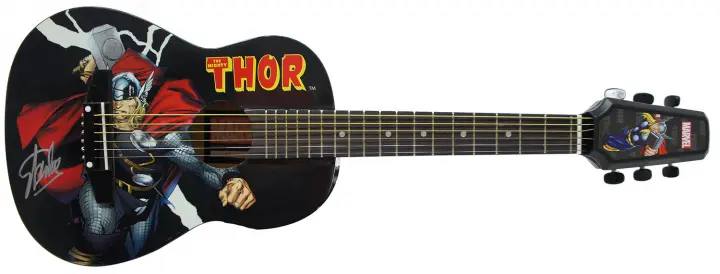 Peavey Marvel Avengers Thor Graphic 1/2 Size Acoustic Guitar Signed by ...