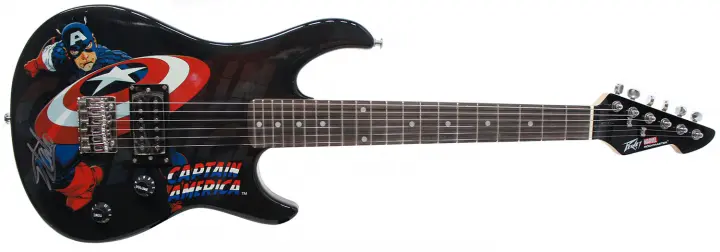 Peavey Marvel Avengers Captain America 3/4 Size Electric Guitar Signed ...