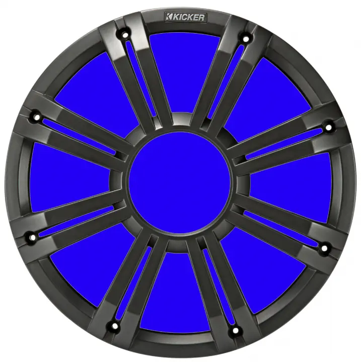 Kicker 45KMG12C Marine Boat 12" Subwoofer Charcoal Multi Color Light ...