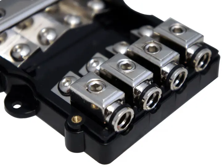 Harmony HA-MIDIFD4 Mini ANL MIDI 4-Way Fused Distribution Block & 100 Amp Fuses