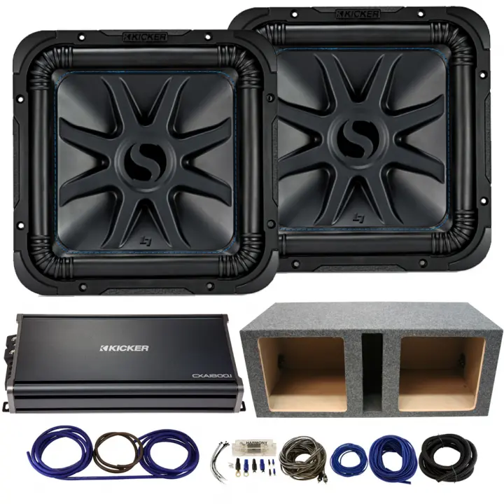 Kicker 44L7S152 15" L7 Subs with 43CXA18001 Amplifier & Vented ...