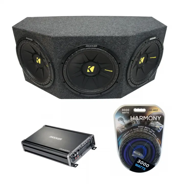 Kicker CompC CWCS10 Triple 10" Subwoofer Loaded 1500 Watt Sub Box ...