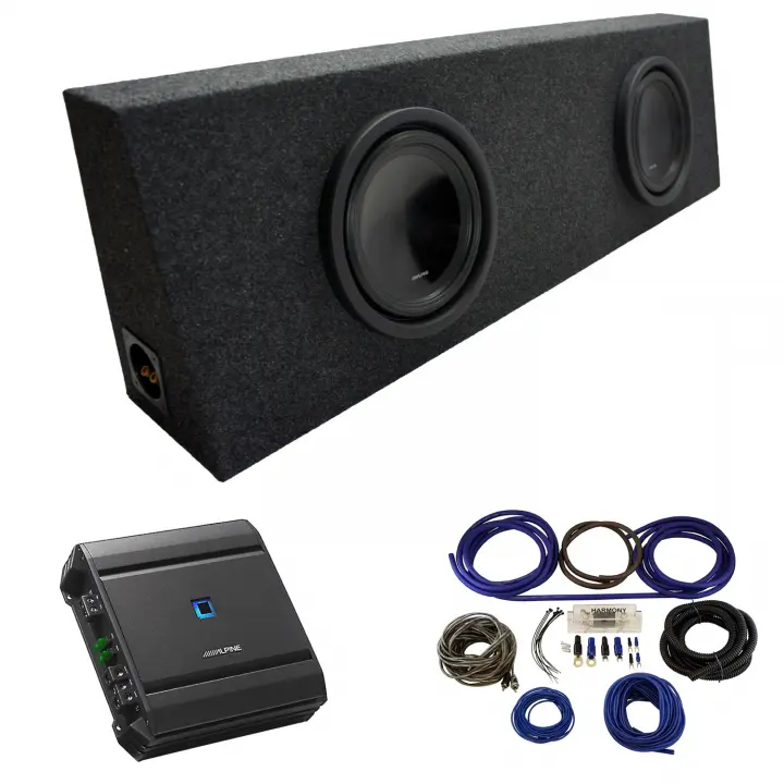 Universal Regular Standard Cab Truck Alpine SWT-10S4 Dual 10" Sub Box ...
