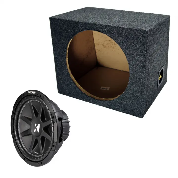 ASC Package Single 12" Kicker Sub Box Sealed Rearfire Subwoofer ...