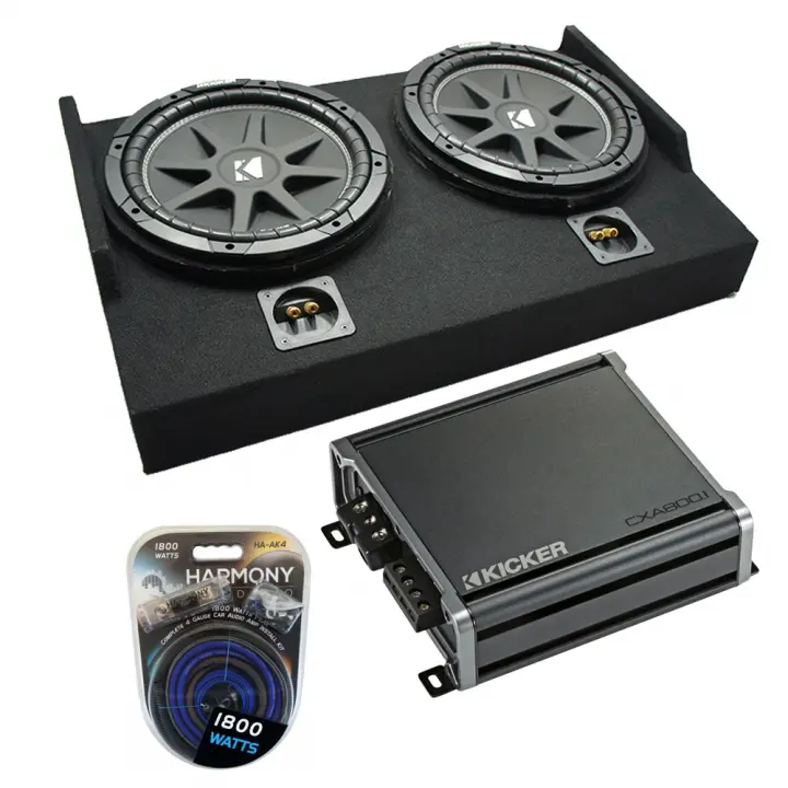 Compatible with 2015 - UP Ford F150 Super Cab Kicker Comp C12 Dual 12 Custom Sub Box CXA800.1 Amp