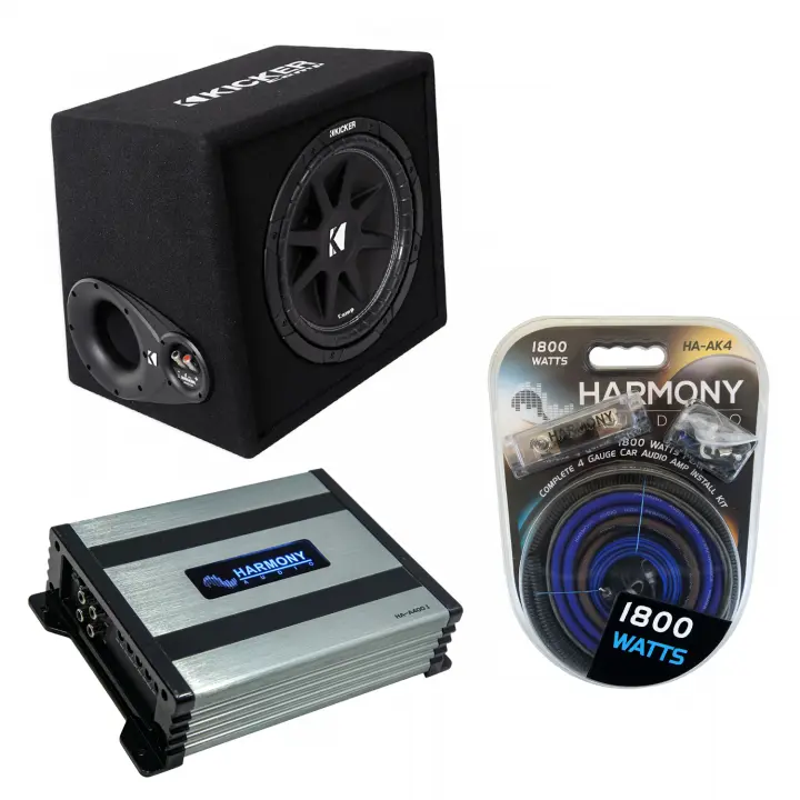 Kicker VC124 Car Audio Loaded Single 12" Comp 300W Sub Box Enclosure ...