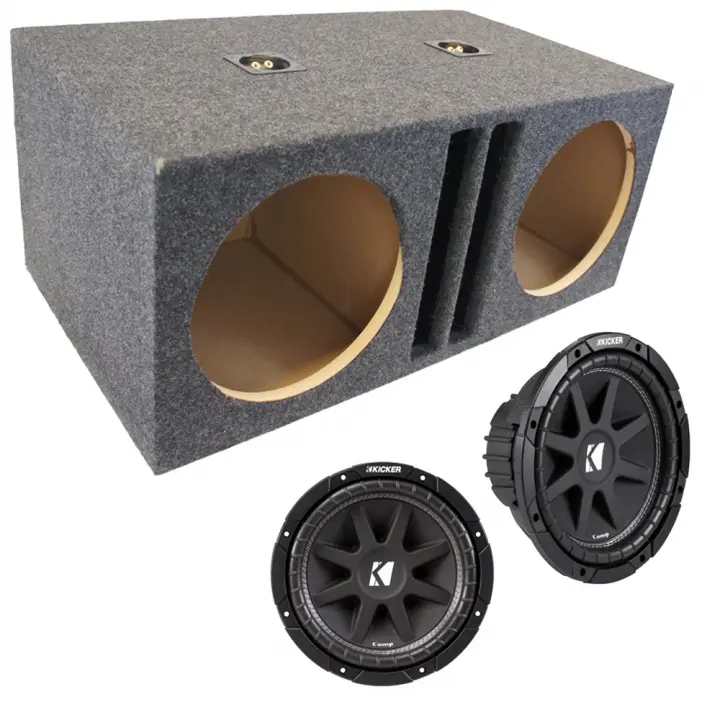 Custom Dual 10" Vented Loaded Kicker C10 Comp Subwoofer Box (10C10-4)
