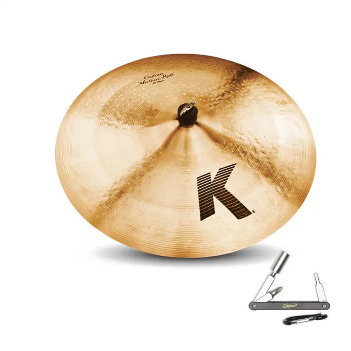 Zildjian K0856 22" K Custom Series Medium Ride Drumset Cast Bronze ...