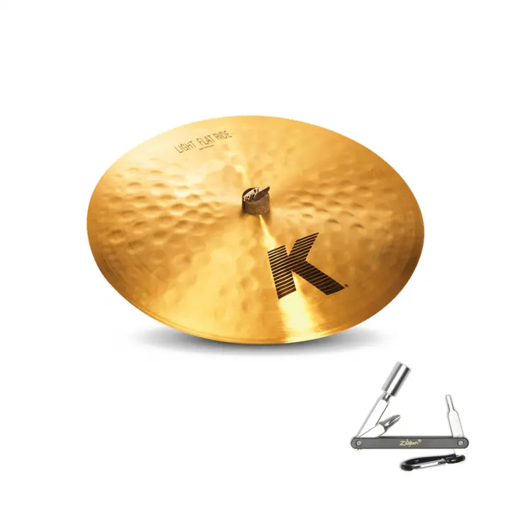 Zildjian K0818 20" K Series Light Flat Ride Cast Bronze Drumset Cymbal with Thin Weight Soft ...