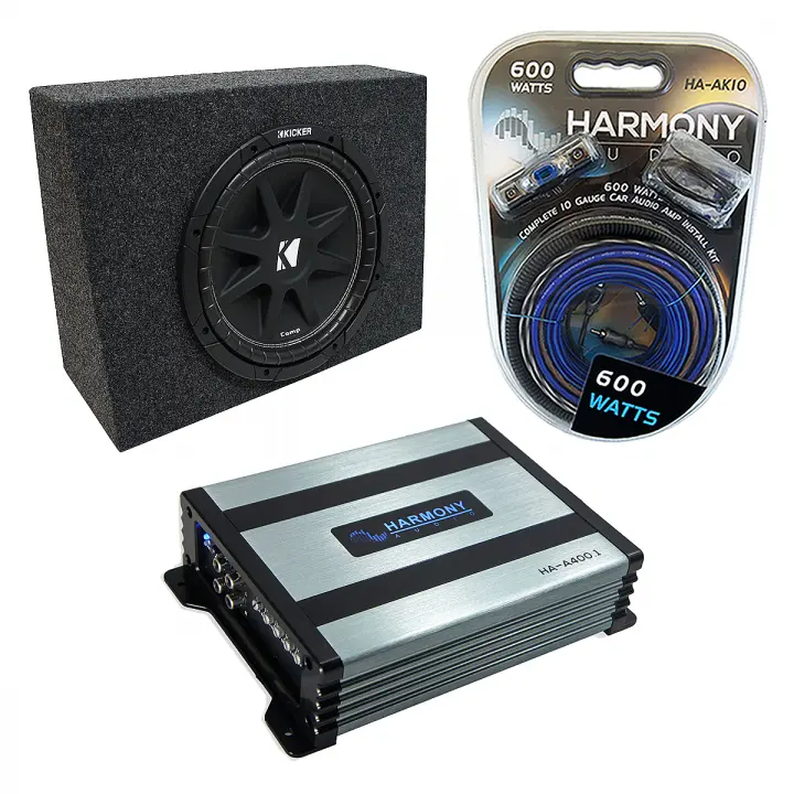(1) Kicker C10 Subwoofer Single 10" Regular Cab Truck Sub Box Enclosure ...