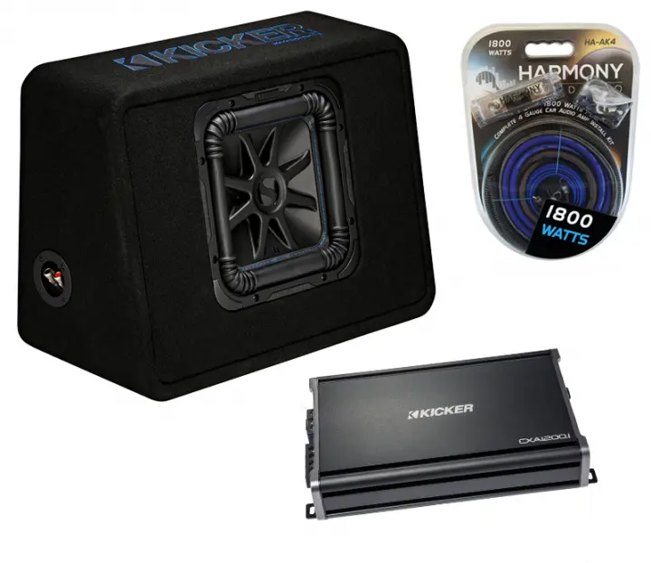 Kicker 44TL7S102 L7 Subwoofer Loaded 10" Truck Sub Box Enclosure W ...