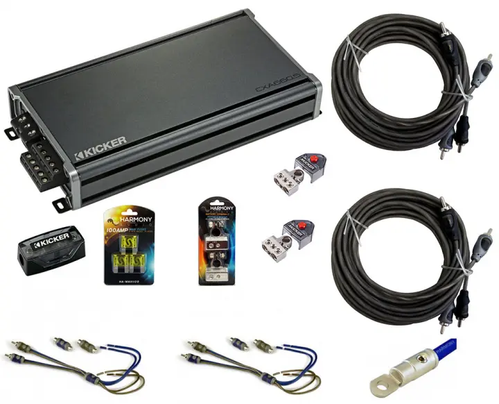 Kicker 46CXA6605 Car Audio 5 Channel Amp Speaker and Sub 1200W Amp ...