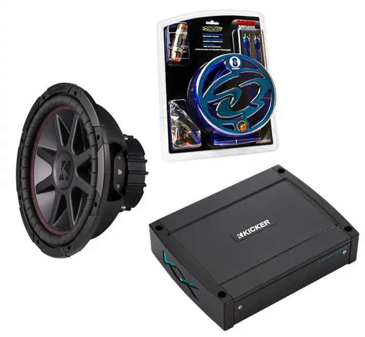 Kicker 43CVR122 12" Series Sub 400W RMS 2 Ohm Sub, Kicker 48KXMA4002 ...