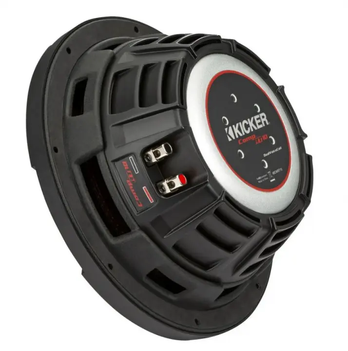 Kicker 48CWRT102 10-Inch CompRT CWRT10 Series Sub 400W RMS 2 Ohm DVC Car Subwoofer with ASC Dual ...