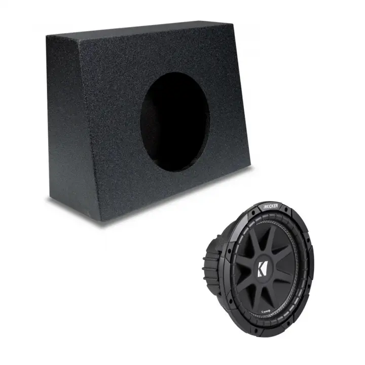 Kicker 43C104 10" Comp C10 Series Sub with Rhino-Coated Standard Universal Single 10" Sub Box ...