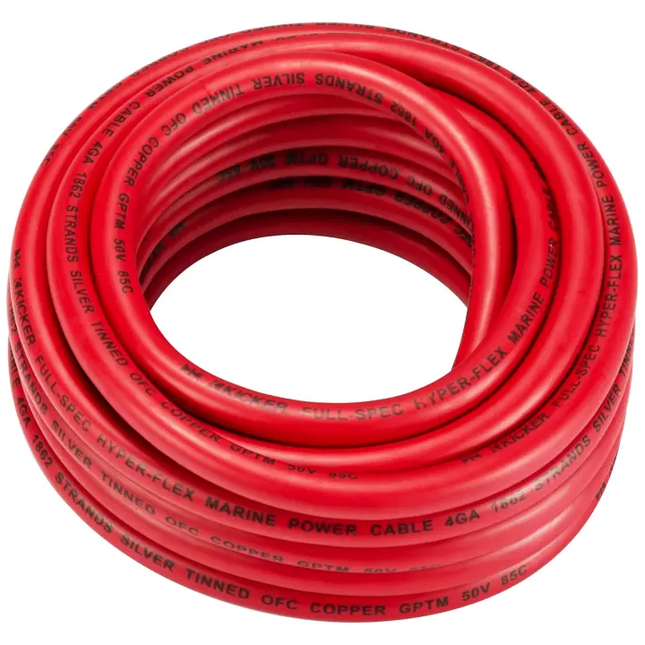 Kicker 47KMWPR420 Marine-Grade 4AWG Power Wire 20 Feet - Red