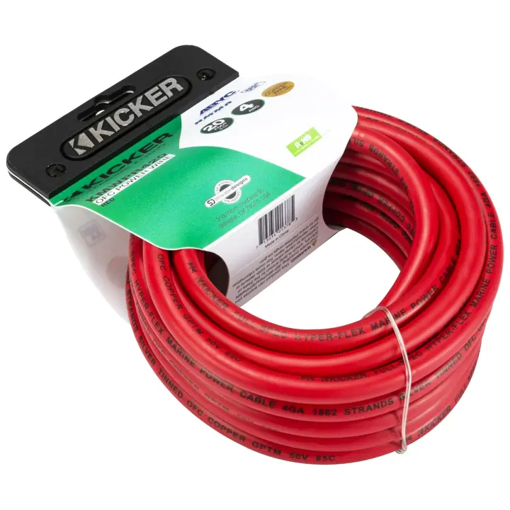 Kicker 47KMWPR420 Marine-Grade 4AWG Power Wire 20 Feet - Red