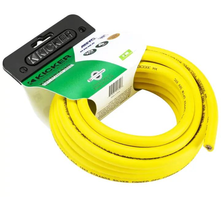Kicker 47KMWPY420 20 Feet Marine Rated 4 Gauge Power Wire - Yellow
