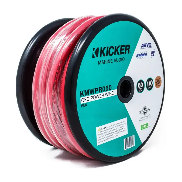 Kicker 47KMWPR050 Marine 1/0AWG Power Wire 50 Feet - Red