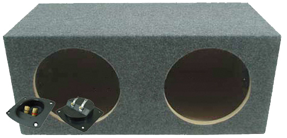 Car Audio Dual 10" Sealed Subwoofer Rear Angle Sub Box Enclosure 3/4 ...