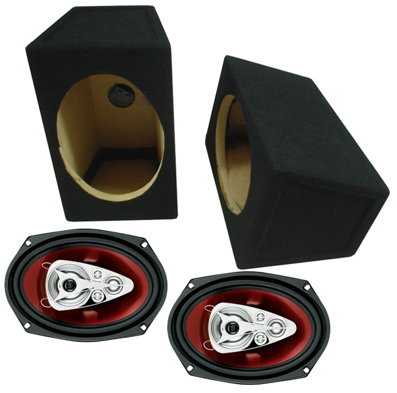 Boss Car Stereo Loaded Wedge 6x9" Speaker Boxes & CH6950 Chaos 600W 5 ...