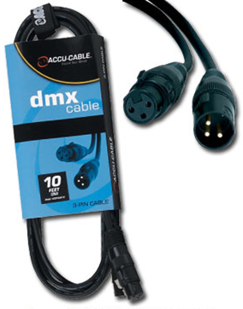 American DJ AC3PDMX10 3-Pin DMX Cable, 10 Feet - AC3PDMX10