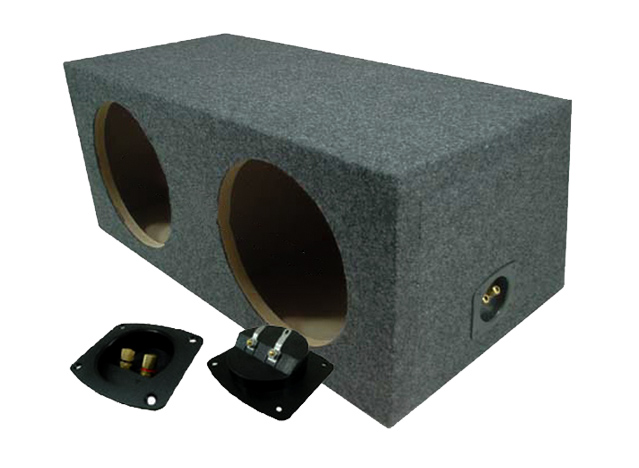 Car Audio Dual 10" Sealed Subwoofer Rear Angle Sub Box Enclosure 3/4 ...
