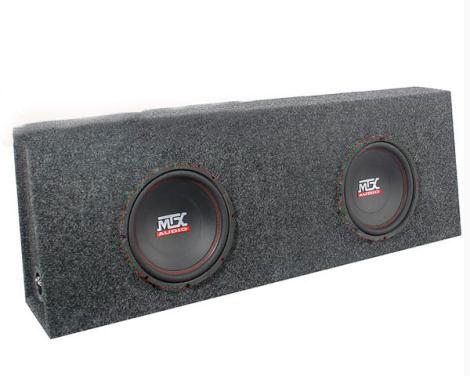 MTX T410X2TD Car Audio Loaded Dual 10" Sub Box Woofer Enclosure Box ...