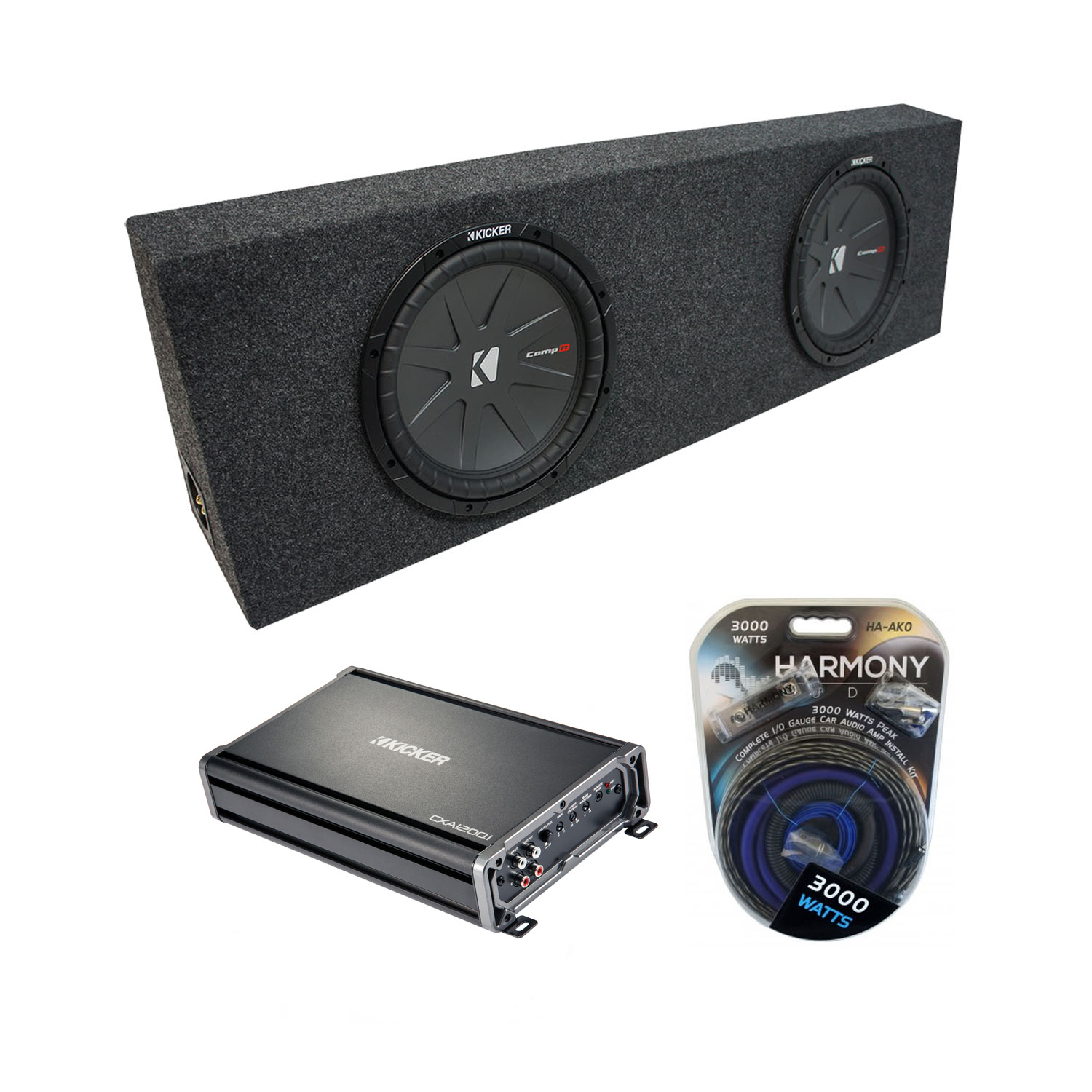 2500w Subwoofer Kicker 46CXA1200.1 – 1200 Watts RMS Monoblock Sub Amp ...