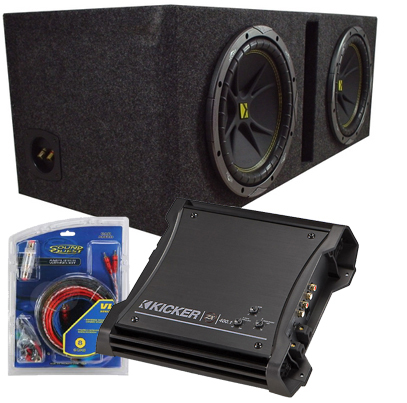 Dual 12 Inch Loaded Subwoofer Enclosure W/ Kicker Subs | Kicker-Package-638