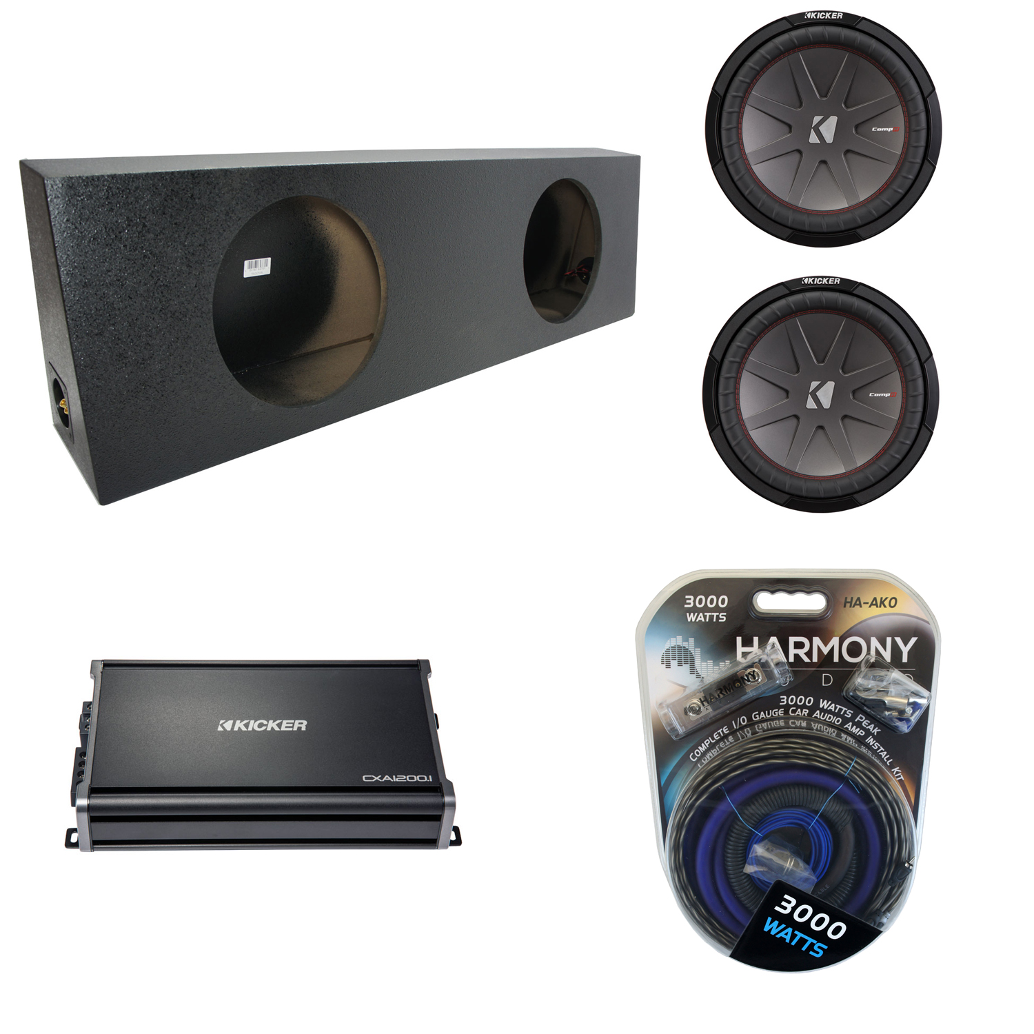 Universal Regular Standard Cab Truck Kicker CompR CWR12 Dual 12" Rhino ...