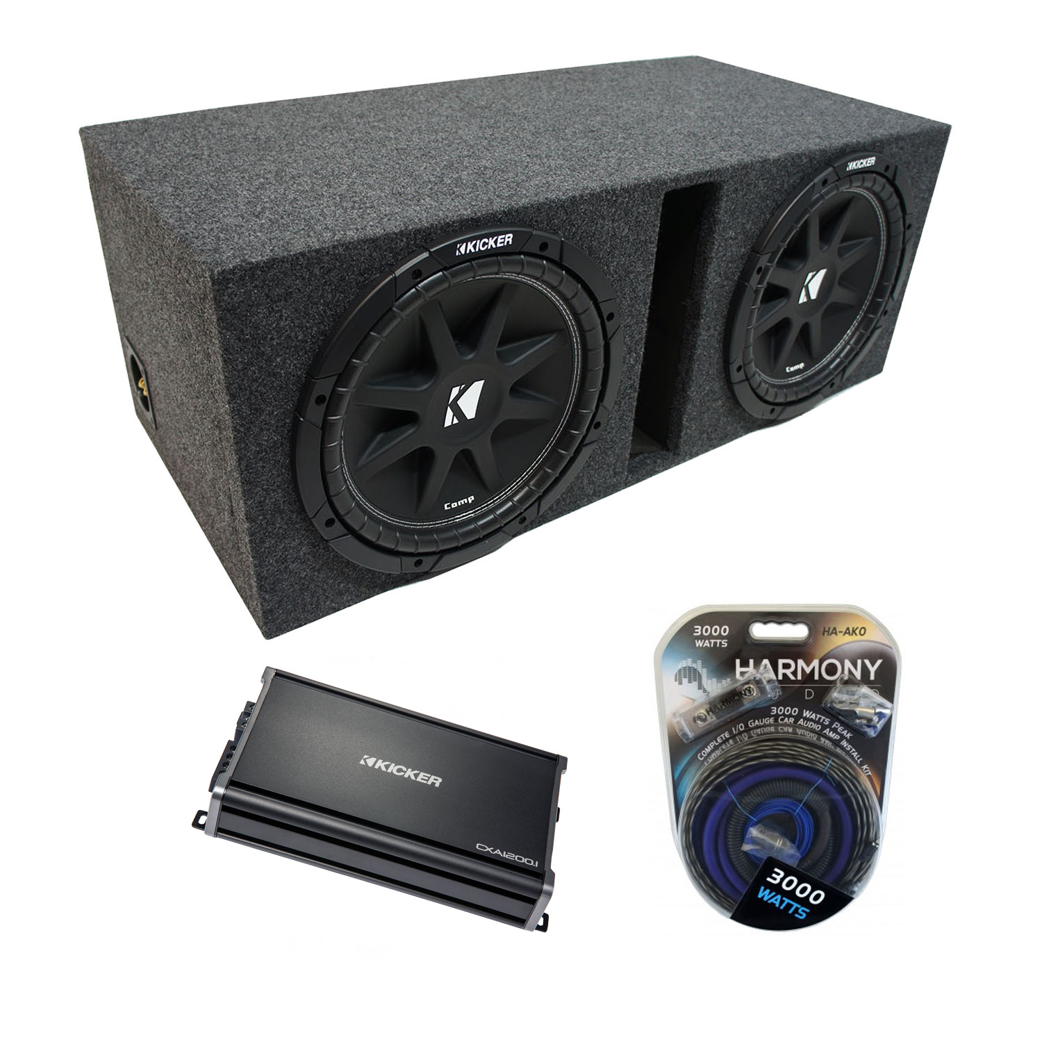 Universal Car Stereo Vented Port Dual 15" Kicker Comp C15 Sub Box ...
