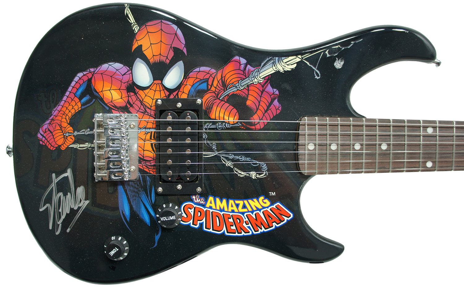 Peavey Marvel Spiderman 3/4 Size Electric Guitar Signed by Stan Lee ...