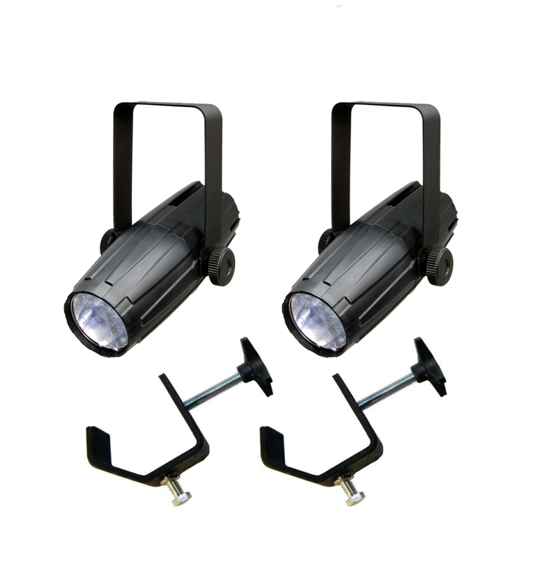 Chauvet DJ Lighting (2) LED Pinspot 2 Disco Mirror Ball Spot Light with ...