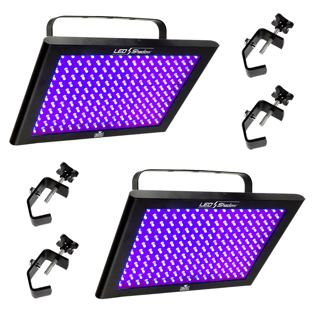 Chauvet 2 TFX-UVLED LED UV Blacklight Panel Fixture Package w/ 4 ASC ...