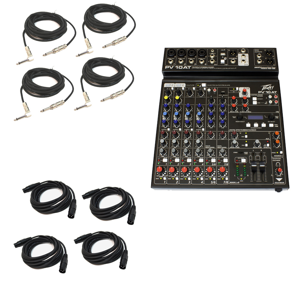 Peavey PV10 AT Pro Audio DJ Auto Tune 10 Channel Mixer (4) 1/4" & (4 ...