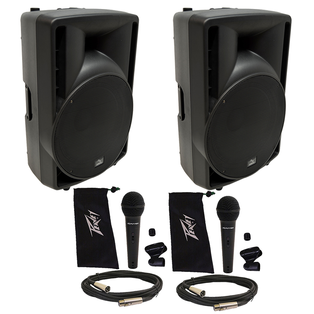 (2) Harmony Audio HA-C15A Pro DJ 15" Powered 1000W Active Speaker (2 ...