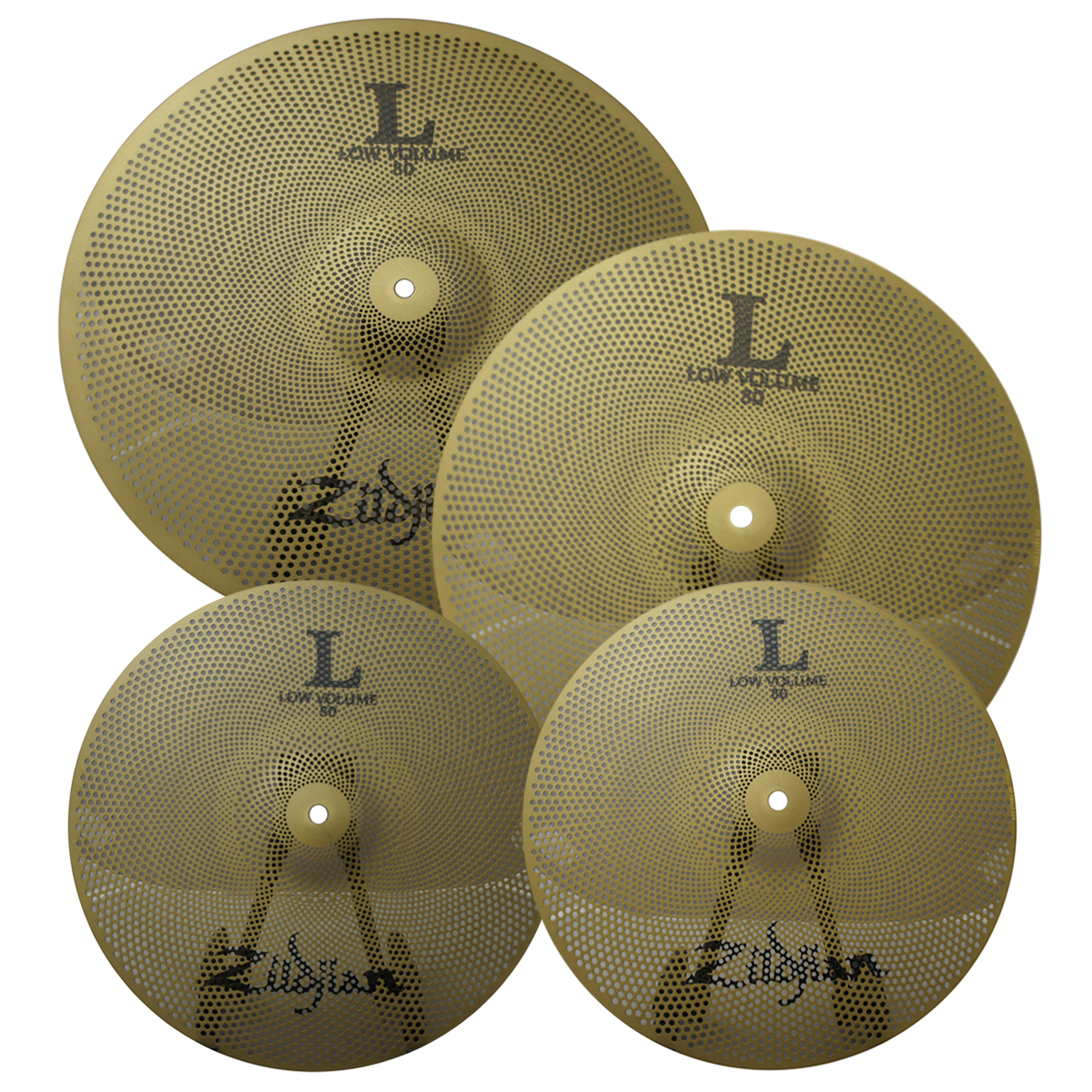 Zildjian LV468 L80 Series Low Volume Cymbal Set w/ 14" Hi-Hat Pair, 16" Crash & 18" Crash-Ride ...