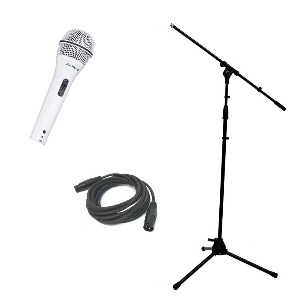 Peavey PVi 2W XLR White Dynamic Unidirectional Microphone w/ Cable ...