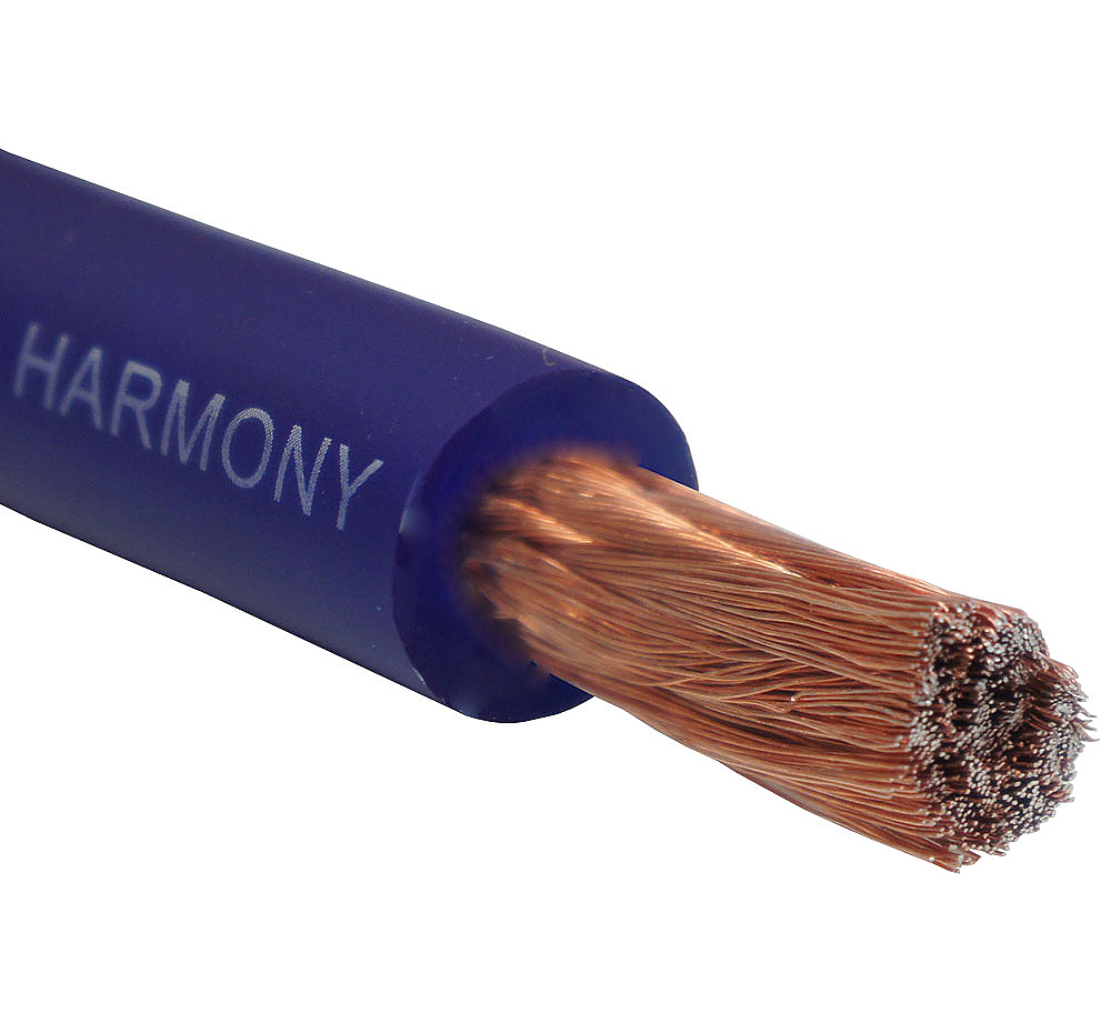 Harmony Audio 1/0 0 Gauge Car Stereo Matte Blue Power Cable Amp Wire ...